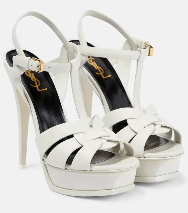 Saint Laurent Tribute 105 Leather Platform Sandals