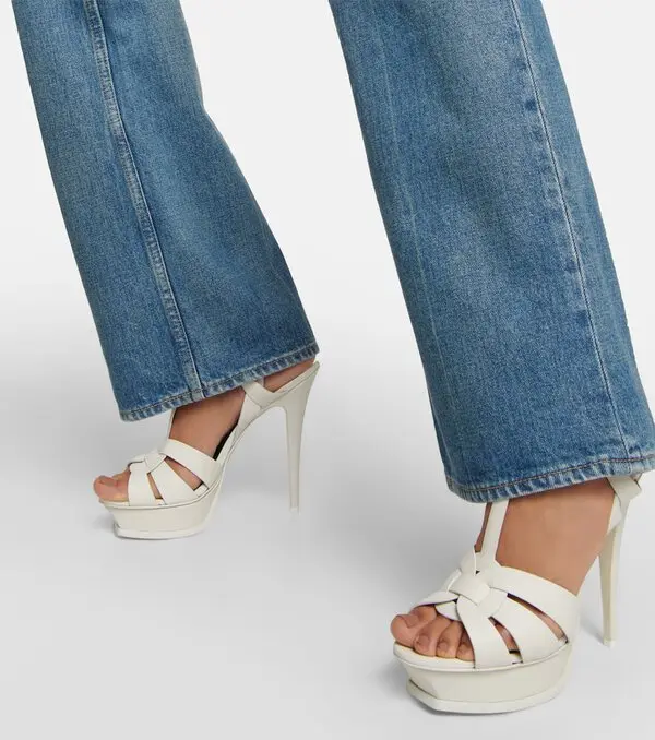 Saint Laurent Tribute 105 Leather Platform Sandals