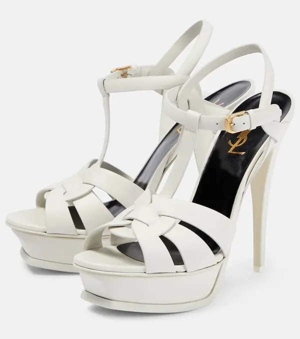 Saint Laurent Tribute 105 Leather Platform Sandals