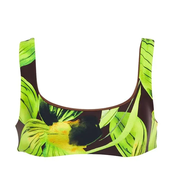 LOUISA BALLOU Scoop Printed Bikini Top - Multicoloured