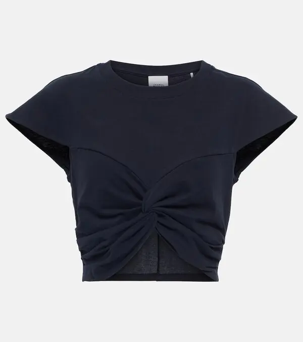 Isabel Marant Étoile Zineae Cotton Jersey Crop Top - Black