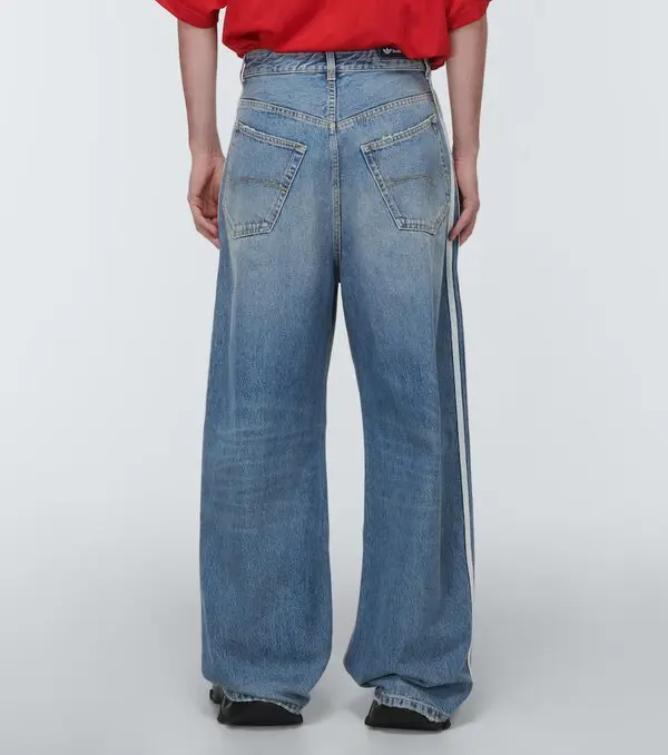 Balenciaga X Adidas Baggy Jeans - Blue | Editorialist