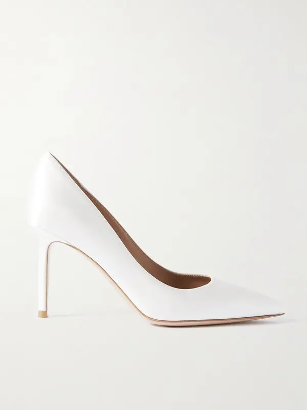 GIANVITO ROSSI 85 Satin Pumps - White