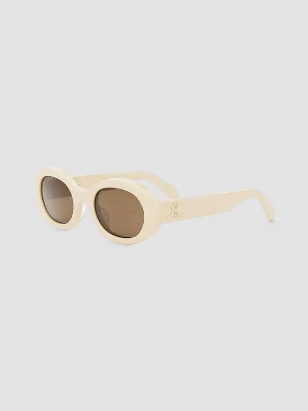 Celine Triomphe 52mm Oval Sunglasses - Bone Brown