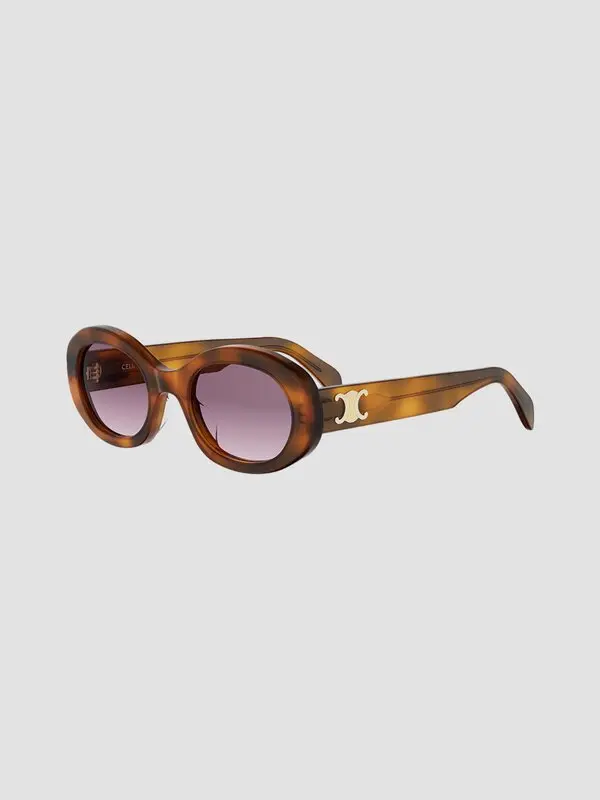 Celine Triomphe 52mm Oval Sunglasses - Dark Brown
