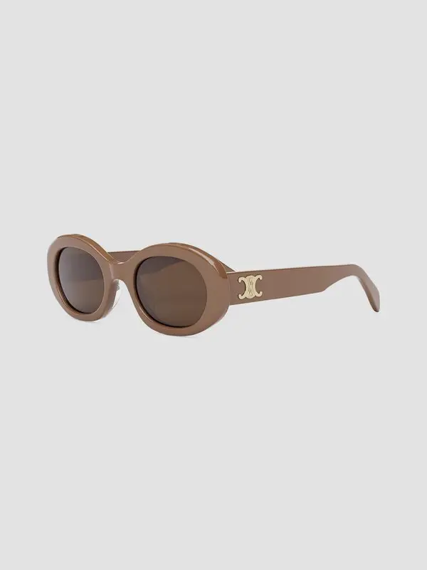 Celine Triomphe 52mm Oval Sunglasses - Brown/smoke