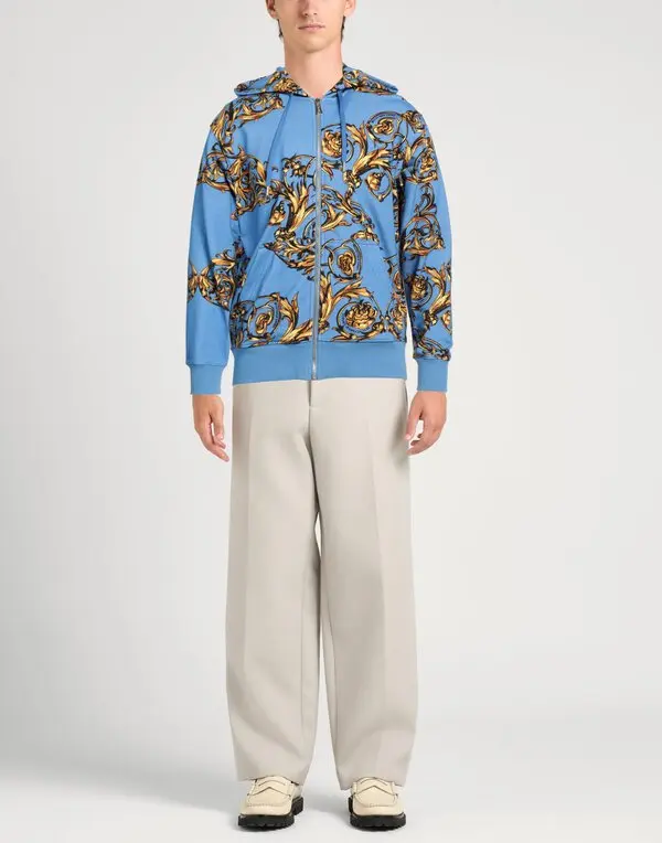 Versace Printed Zip-up Hoodie - Blue