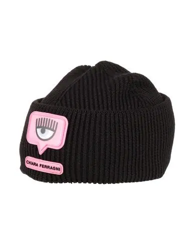 CHIARA FERRAGNI Wool Acrylic Beanie - Black