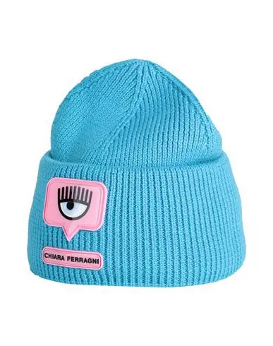 CHIARA FERRAGNI Wool Acrylic Beanie - Blue