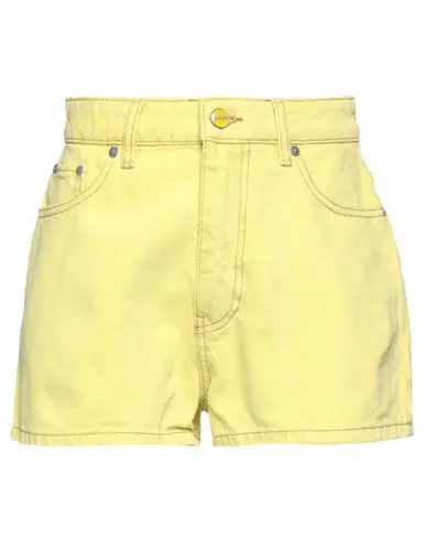 GANNI Organic Cotton Denim Shorts - Yellow