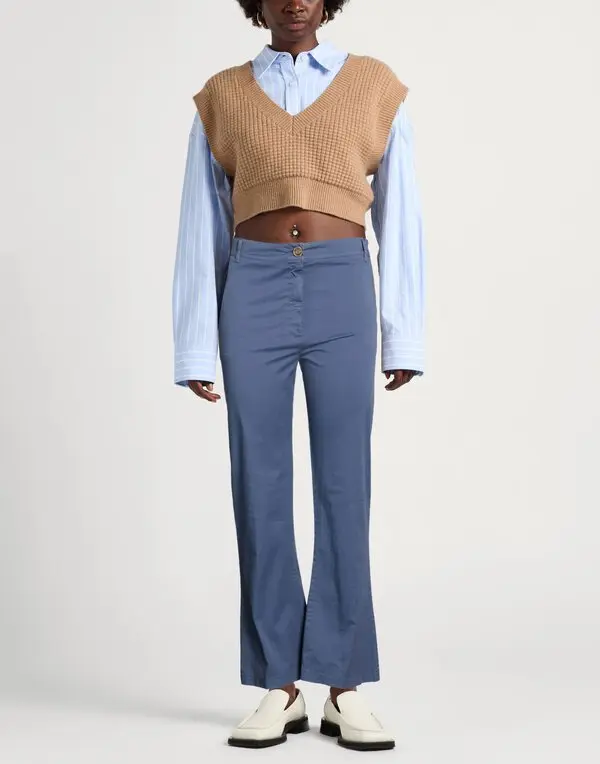 MANILA GRACE Cotton Stretch Gabardine Bootcut Pants