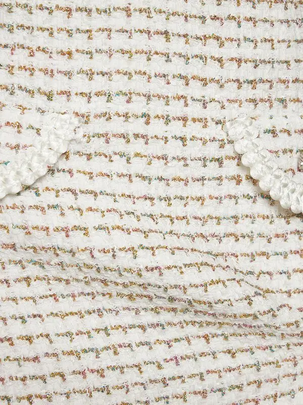 Alessandra Rich Tweed Halterneck Mini Dress W/ Lurex In White - 60% Off |  Editorialist