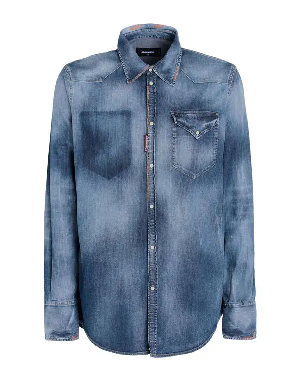 Dsquared2 Denim Shirt Size Cotton, Elastane