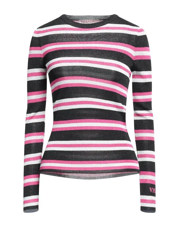 Valentino Garavani Striped Knit Sweater - Mauve