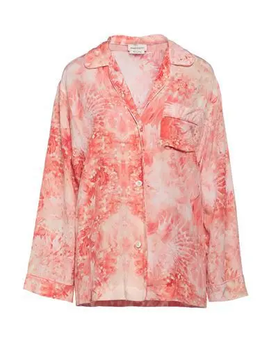 Alexander McQueen Floral Print Silk Crepe Shirt - Pink