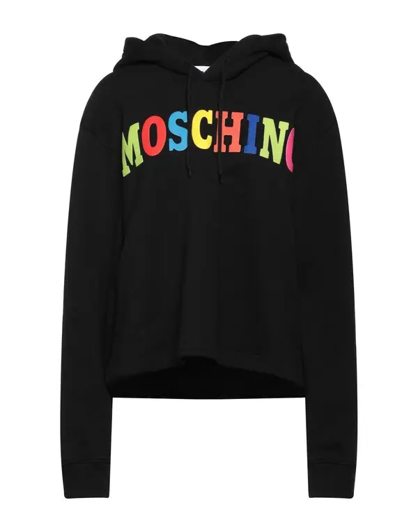 Moschino Organic Cotton French Terry Hoodie With Flocked Print