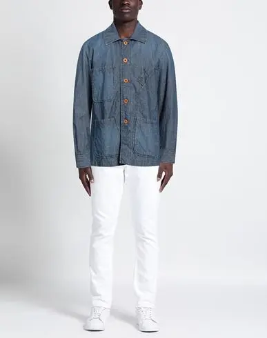MANUEL RITZ Denim Shirt Size Cotton, Elastane