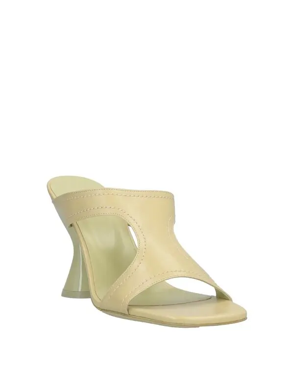 By Far Soft Leather Sandals - Sage Green