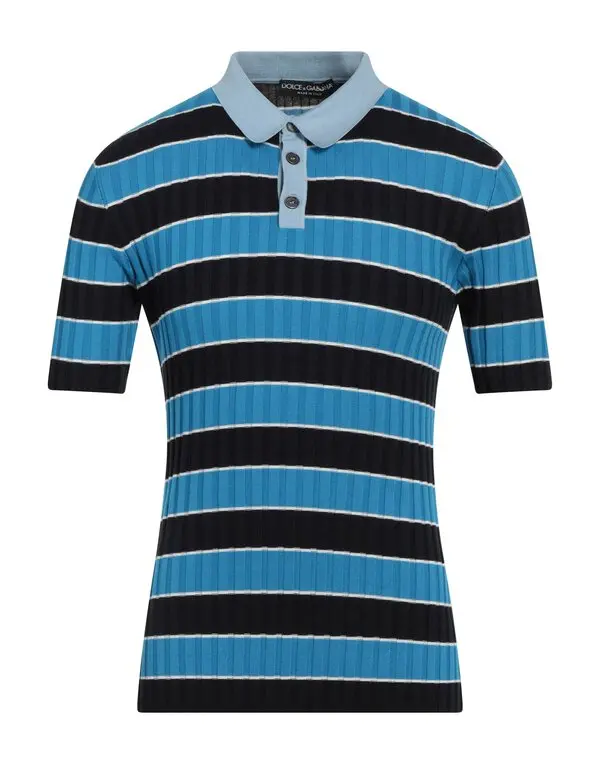 Dolce & Gabbana Striped Knit Polo Shirt