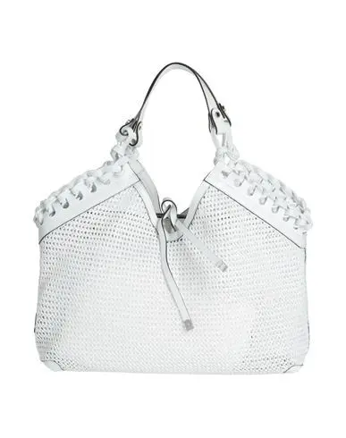 GIANNI CHIARINI Perforated Leather Shopper With Detachable Pouch - White