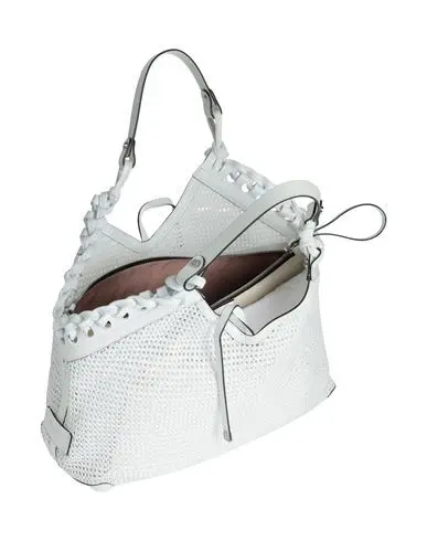 GIANNI CHIARINI Perforated Leather Shopper With Detachable Pouch - White