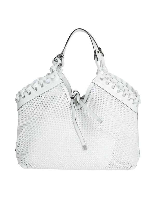 GIANNI CHIARINI Perforated Leather Shopper With Detachable Pouch - White