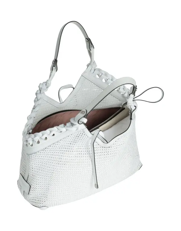 GIANNI CHIARINI Perforated Leather Shopper With Detachable Pouch - White