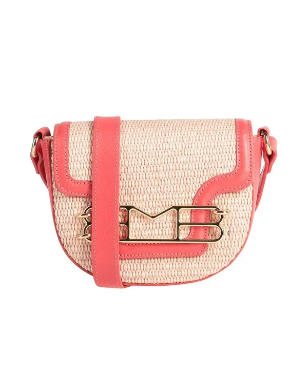 MY BEST BAG FIRENZE Saddle Cross-body Bag With Raffia - Pink