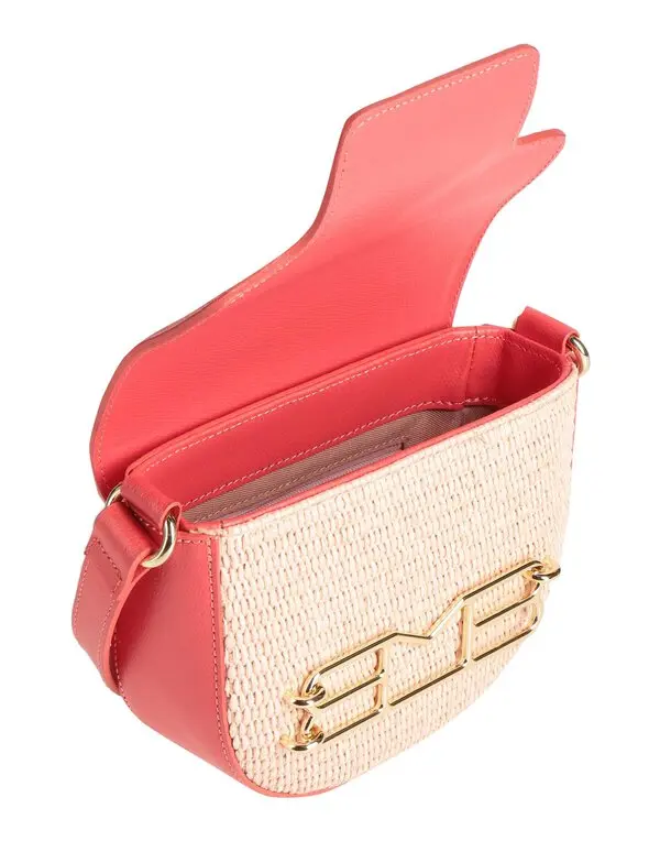 MY BEST BAG FIRENZE Saddle Cross-body Bag With Raffia - Pink