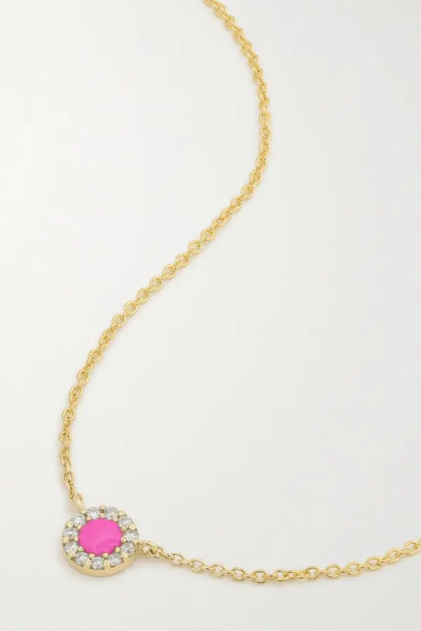 DIANE KORDAS Evil Eye Diamond Necklace - Pink