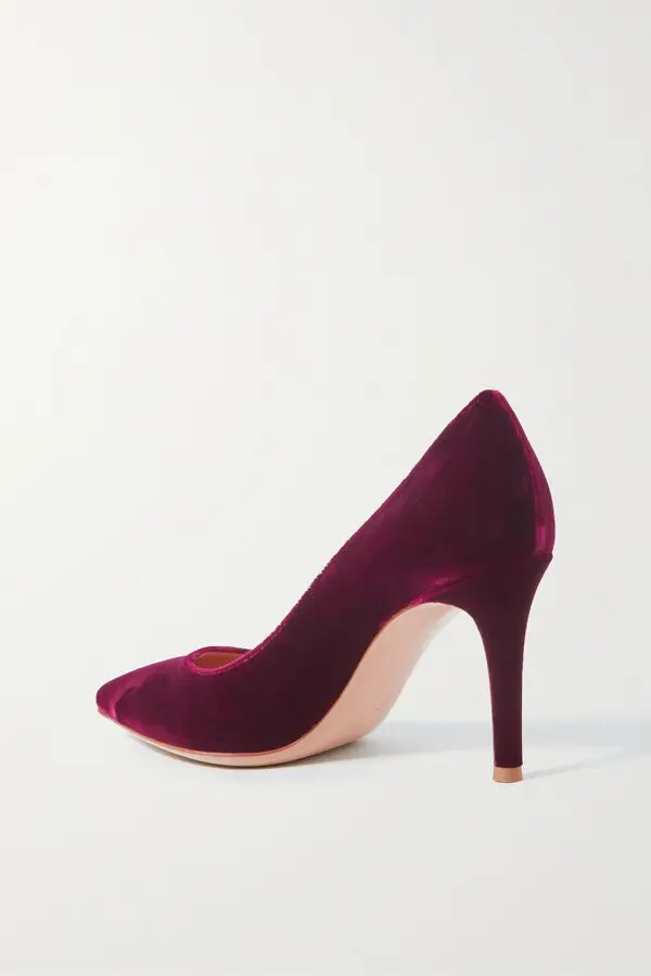 GIANVITO ROSSI 85 Velvet Pumps - Burgundy