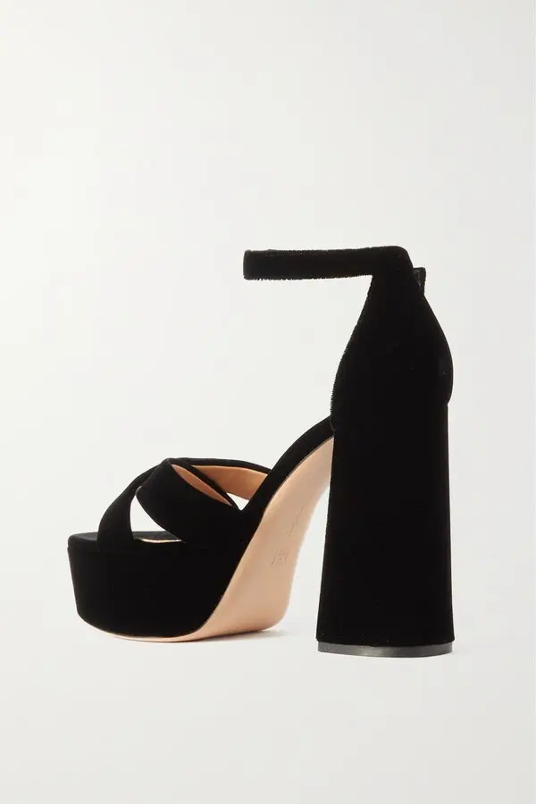 GIANVITO ROSSI Sheridan 110 Velvet Platform Sandals