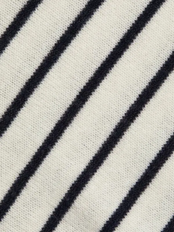 FRAME Ruched Striped Cashmere Sweater