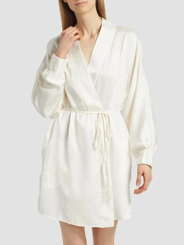 Lunya Washable Silk Robe - Tranquil White