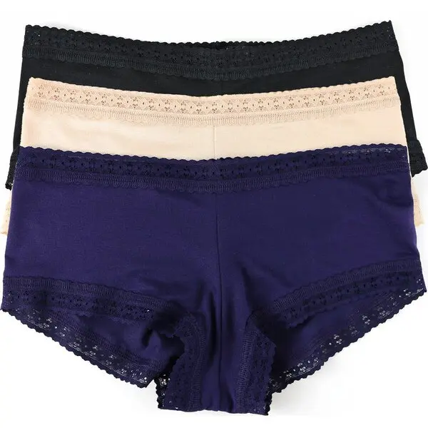 Hanky Panky Dream Assorted 3-pack Boyshorts - Black-chai-indigo
