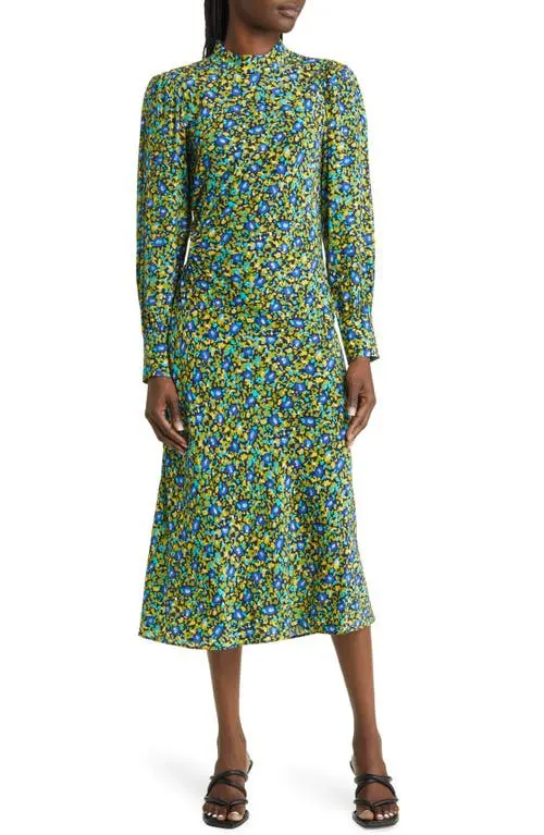 Rails Long Sleeve Midi Dress - Abstract Garden