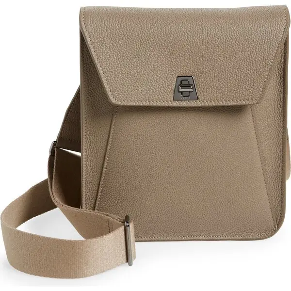 Akris Small Anouk Leather Crossbody Bag - 085 Taupe