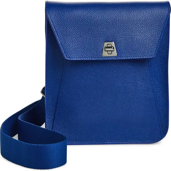 Akris Small Anouk Leather Crossbody Bag - Lapis Blue