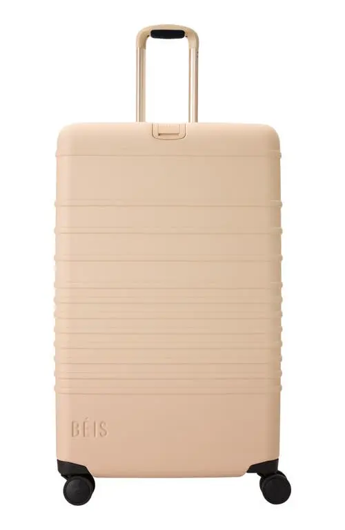 BEIS Large Check-in Roller Suitcase - Beige