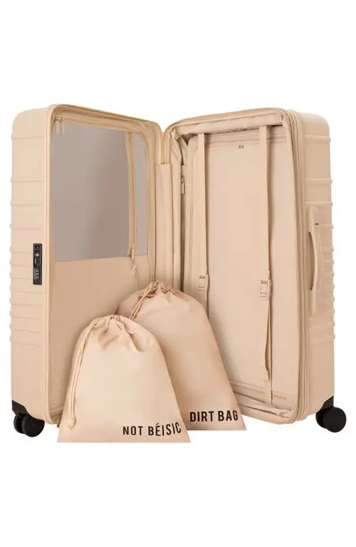 BEIS Large Check-in Roller Suitcase - Beige