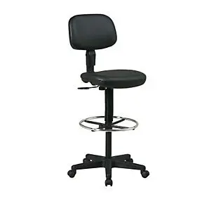 OFFICE STAR Black Vinyl Drafting Chair