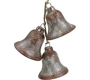 NORTHLIGHT 5' Silver & Brown String Of Bells Gl Ass Ornament - One-color