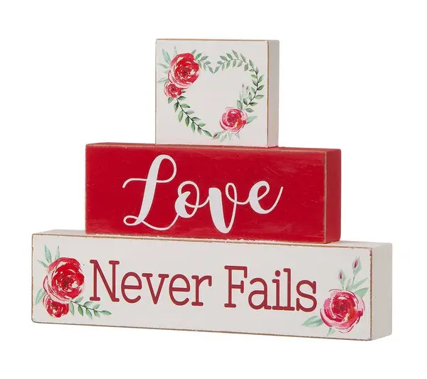 GLITZHOME Valentines Love Never Fails Stacking Locks - One-color