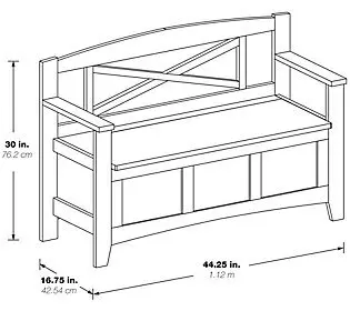 OSP HOME FURNISHINGS Metro Entryway Bench With Ck Finish