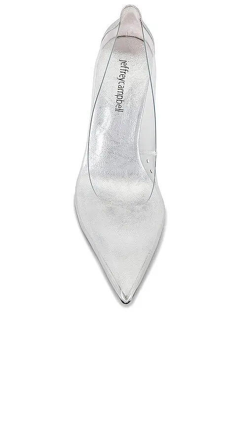 Jeffrey Campbell Clear View Wedge In Metallic Silver