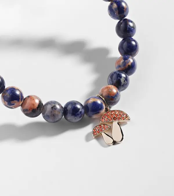 SYDNEY EVAN 14kt Yellow Gold Beaded Bracelet With Sapphires And Sodalite - Multicoloured