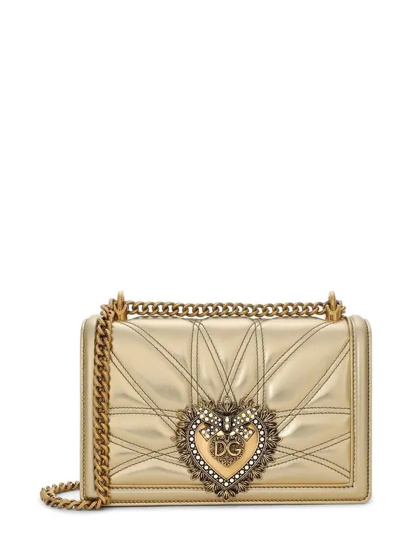 Dolce & Gabbana Medium Devotion Shoulder Bag - Gold-tone
