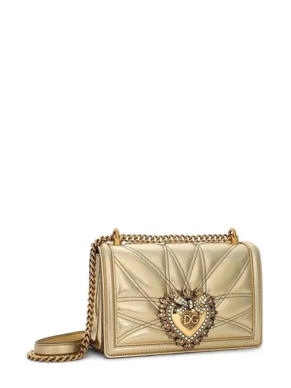Dolce & Gabbana Medium Devotion Shoulder Bag - Gold