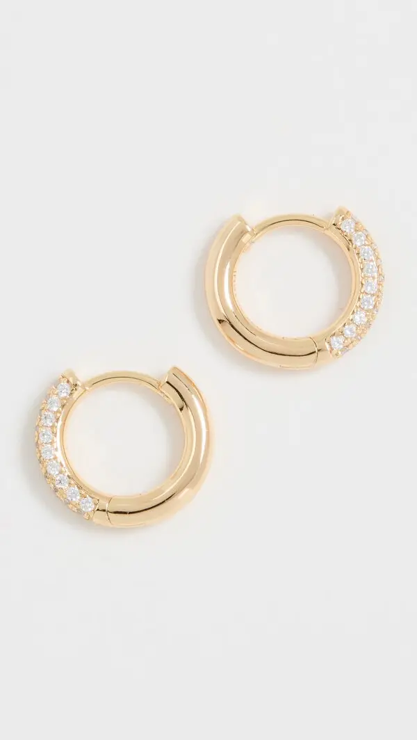 Shashi 18k Vermeil Pave Huggie Earrings