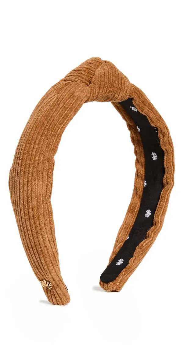 Lele Sadoughi Corduroy Slim Knotted Headband - Camel